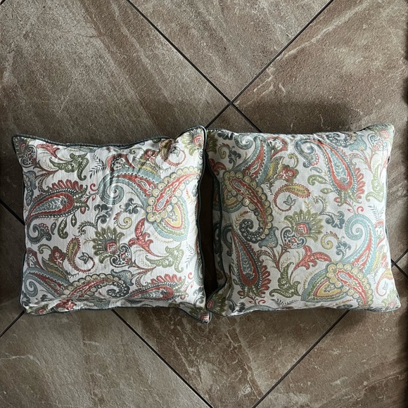 Accents | Set Of 2x20 Inch Paisley Print Throw Pillows | Poshmark